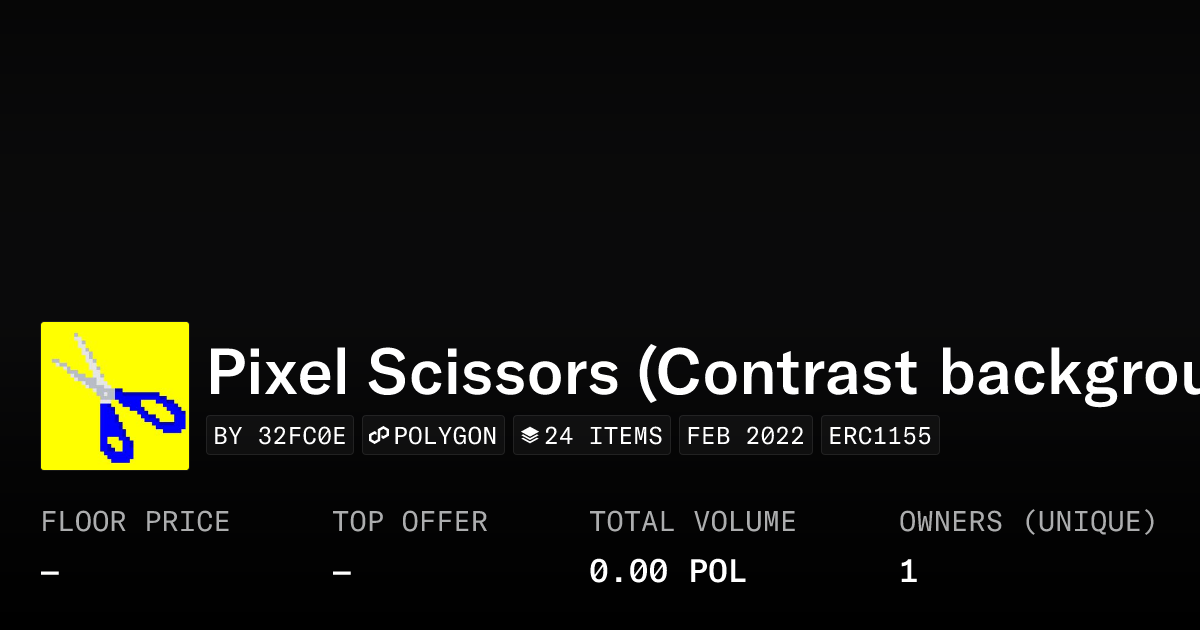 Pixel Scissors (Contrast background) - Collection | OpenSea