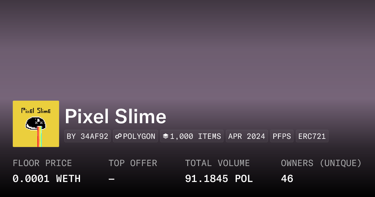 Pixel Slime - Collection | OpenSea