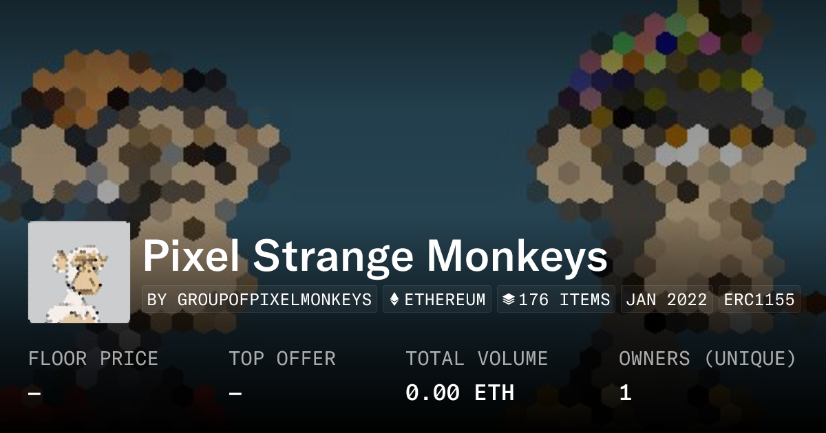 Pixel Strange Monkeys - Collection | OpenSea