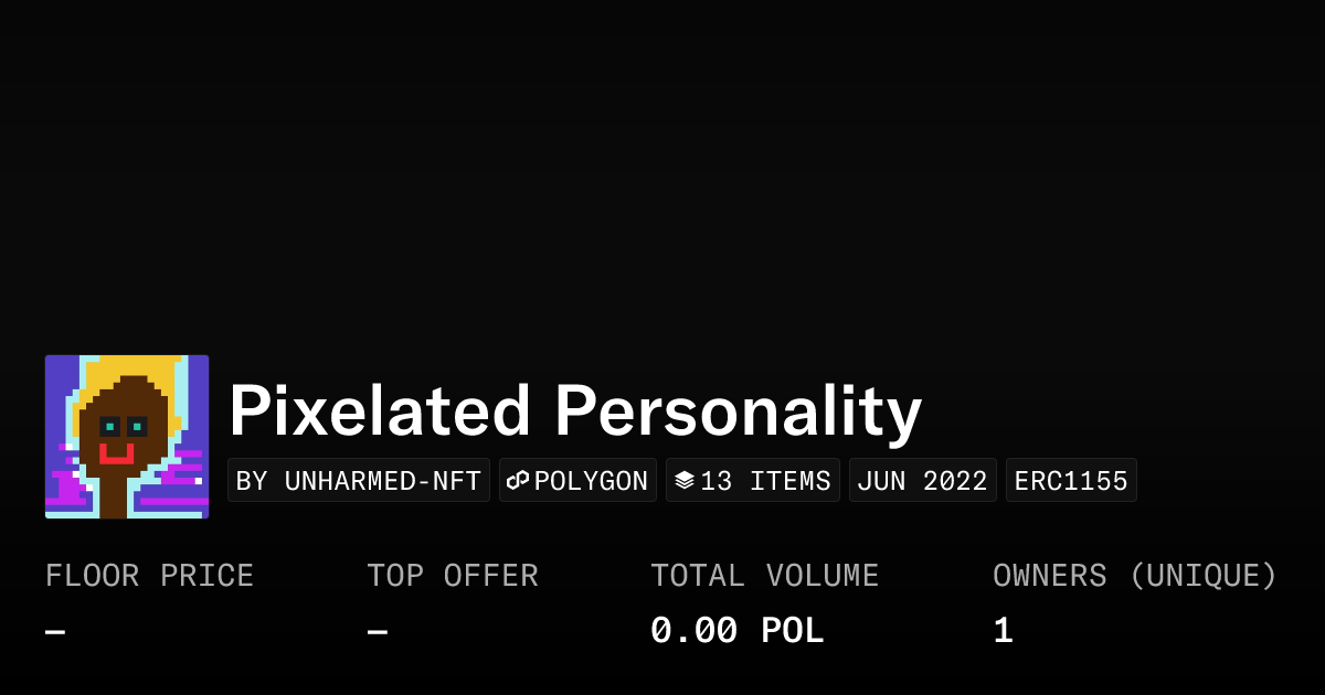 Pixelated Personality - Collection | OpenSea