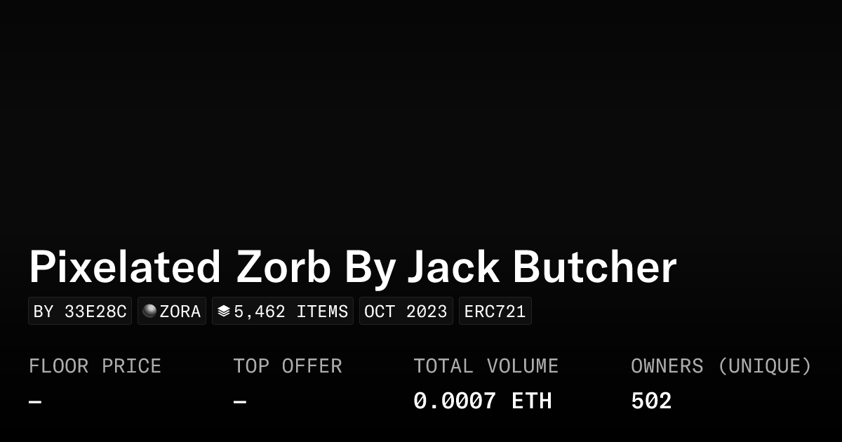 Pixelated Zorb By Jack Butcher - Collection | OpenSea