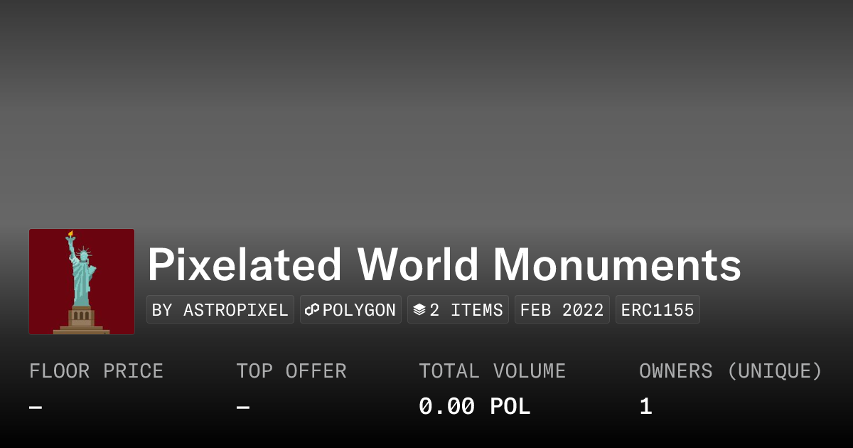 Pixelated World Monuments - Collection | OpenSea