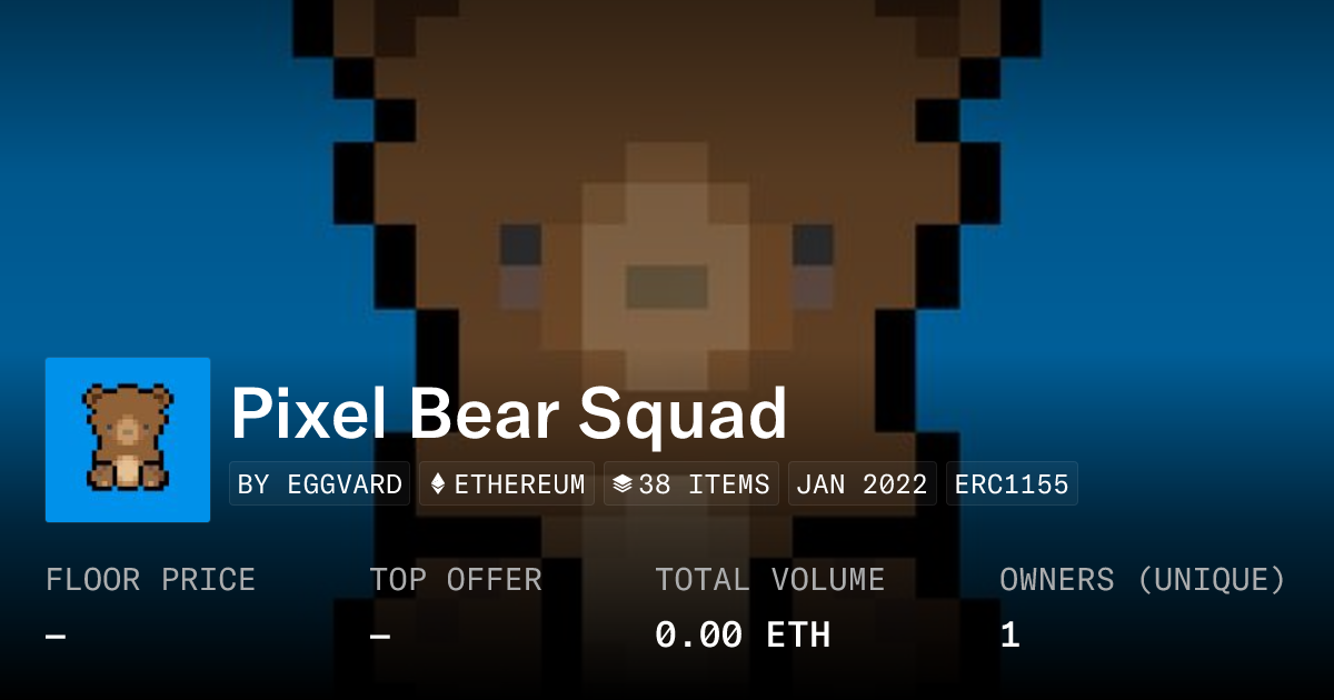 Pixel Bear Squad - Collection | OpenSea