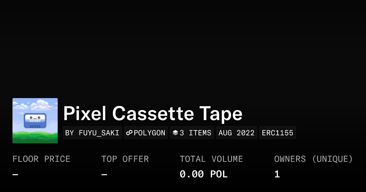 Pixel Cassette Tape - Collection | OpenSea