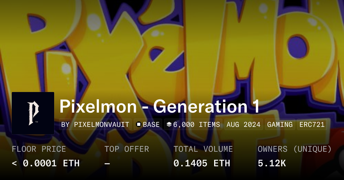 Pixelmon - Generation 1 - Collection | OpenSea