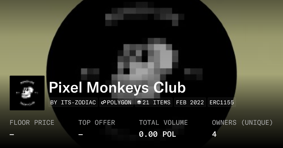 Pixel Monkeys Club - Collection | OpenSea