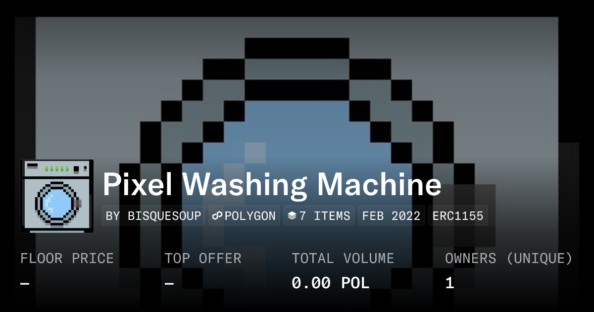 Pixel Washing Machine - Collection | OpenSea