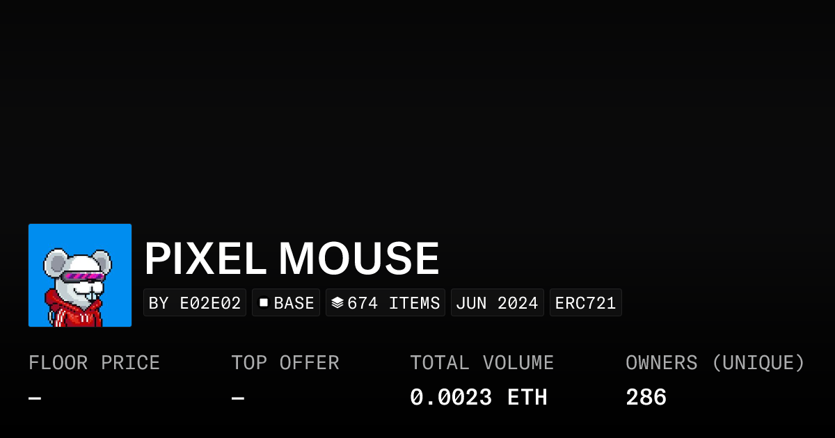 PIXEL MOUSE - Collection | OpenSea