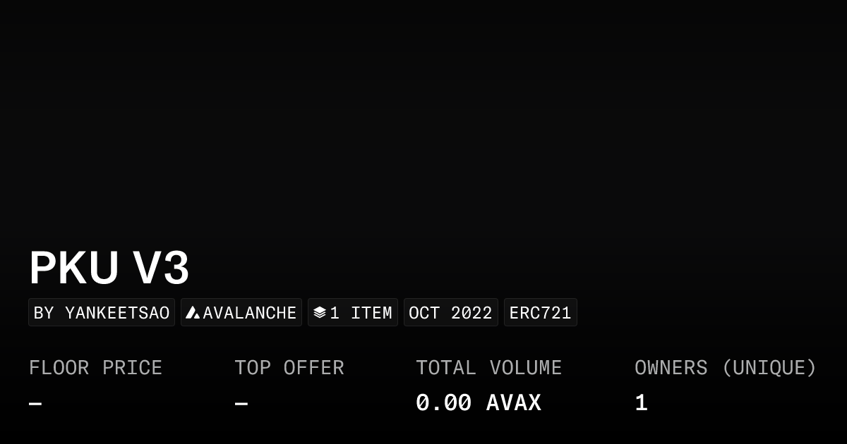 PKU V3 - Collection | OpenSea