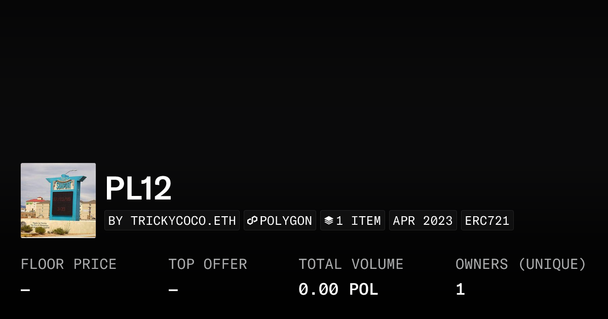 PL12 - Collection | OpenSea