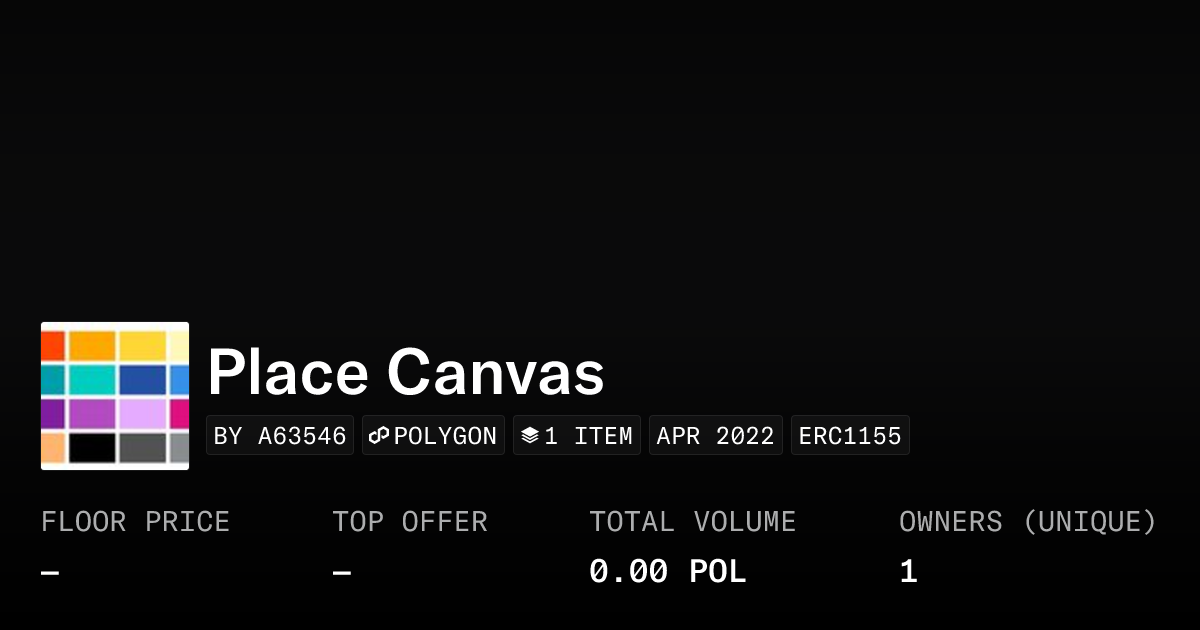 Place Canvas - Collection | OpenSea