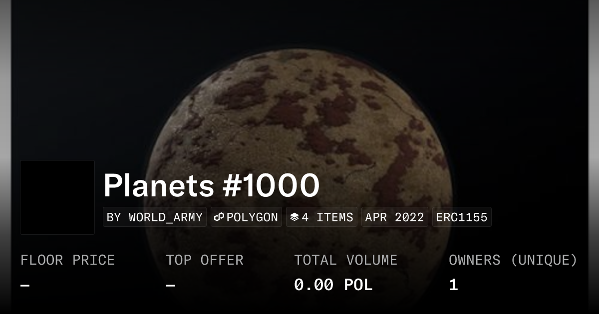 Planets #1000 - Collection | OpenSea
