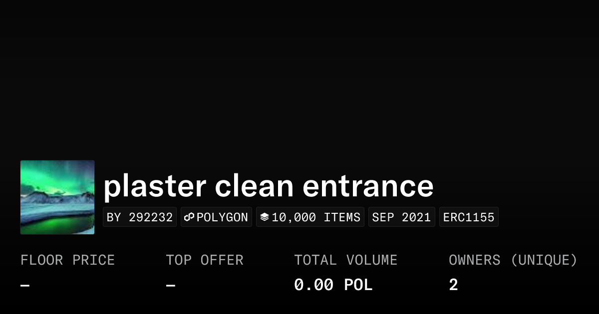 plaster clean entrance - Collection | OpenSea