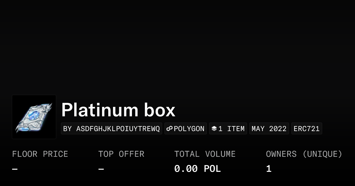 Platinum box - Collection | OpenSea