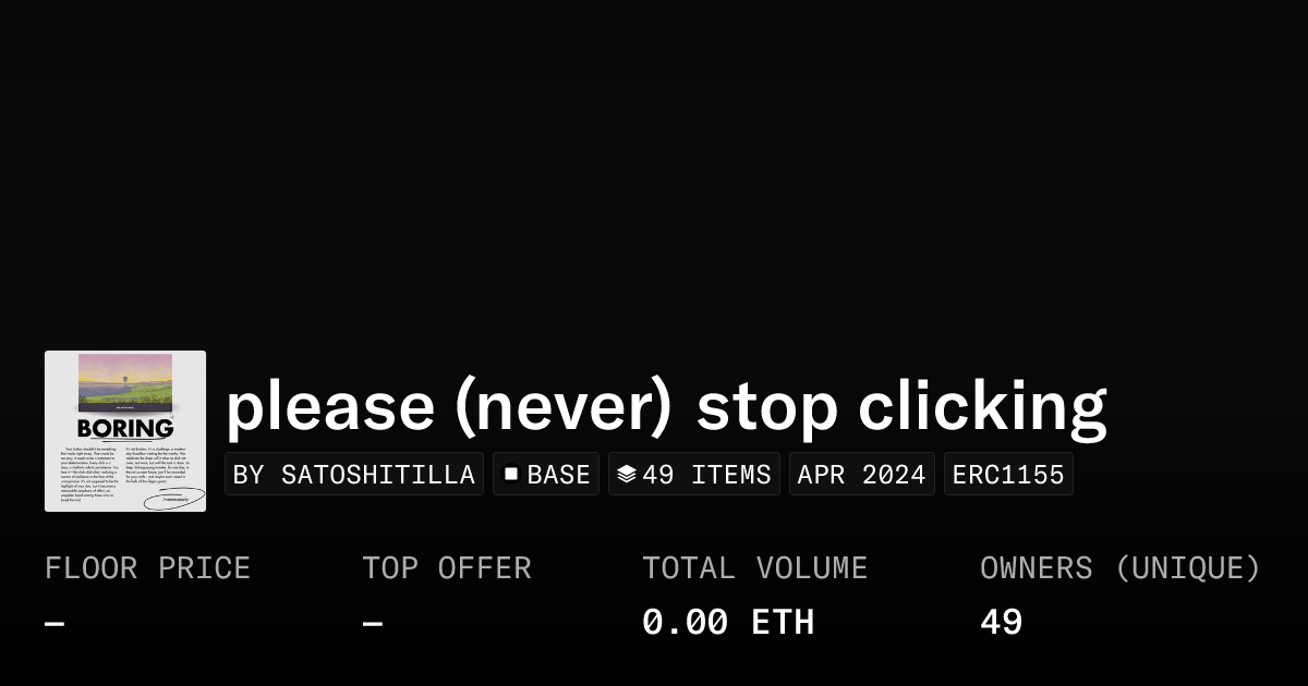 please (never) stop clicking - Collection | OpenSea