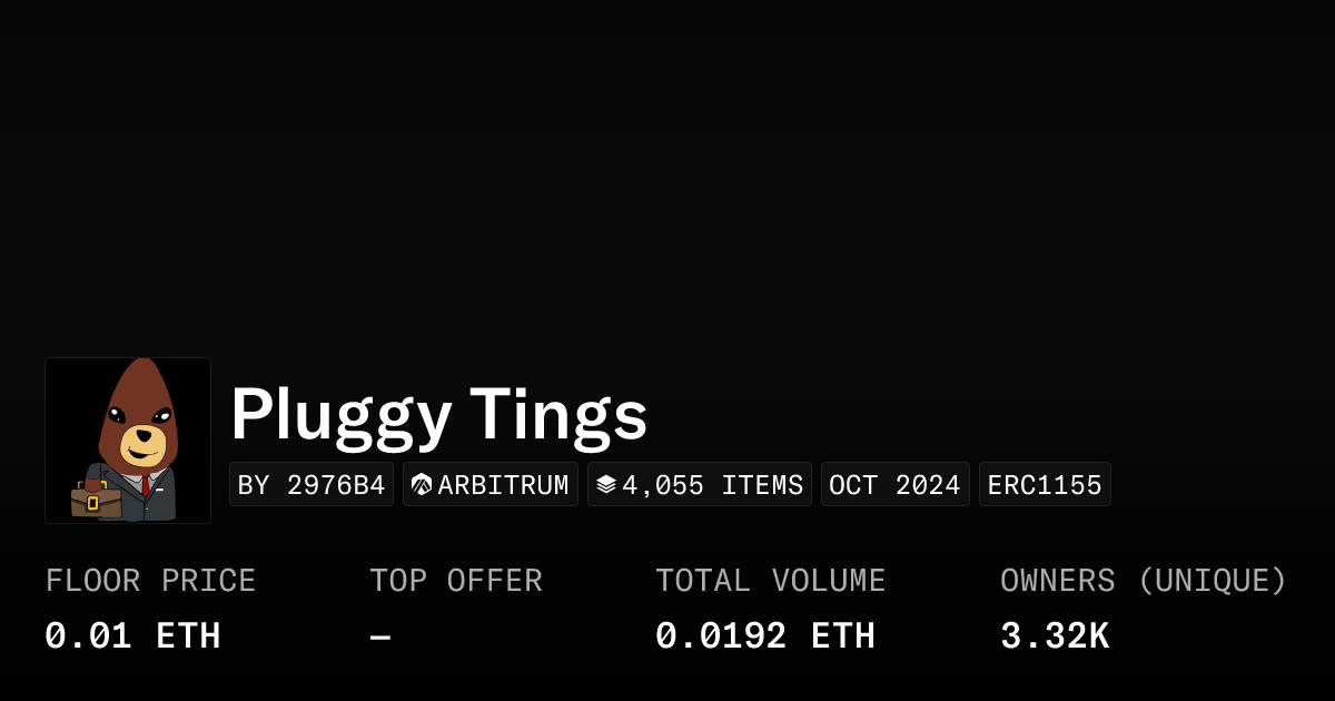 Pluggy Tings - Collection | OpenSea