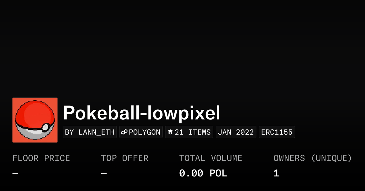 Pokeball-lowpixel - Collection | OpenSea