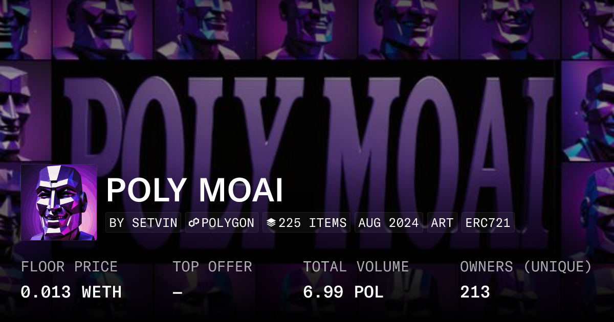 POLY MOAI - Collection | OpenSea