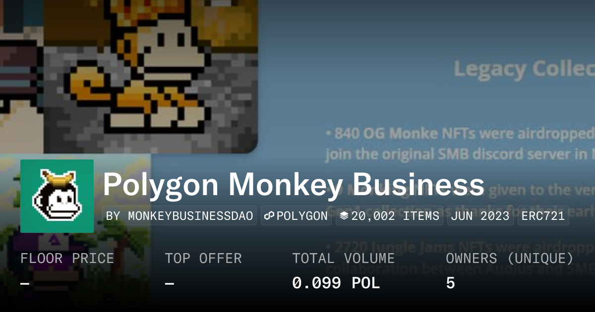 Polygon Monkey Business - Collection | OpenSea