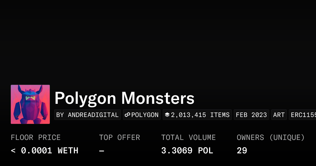 Polygon Monsters - Collection | OpenSea