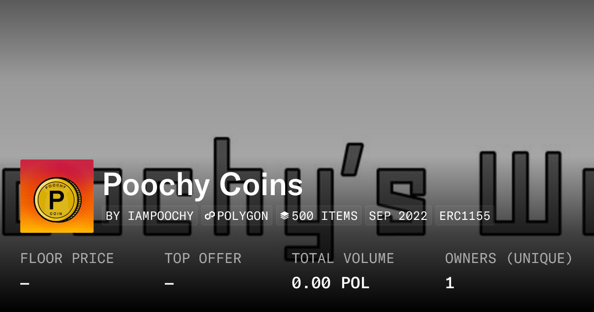 Poochy Coins - Collection | OpenSea