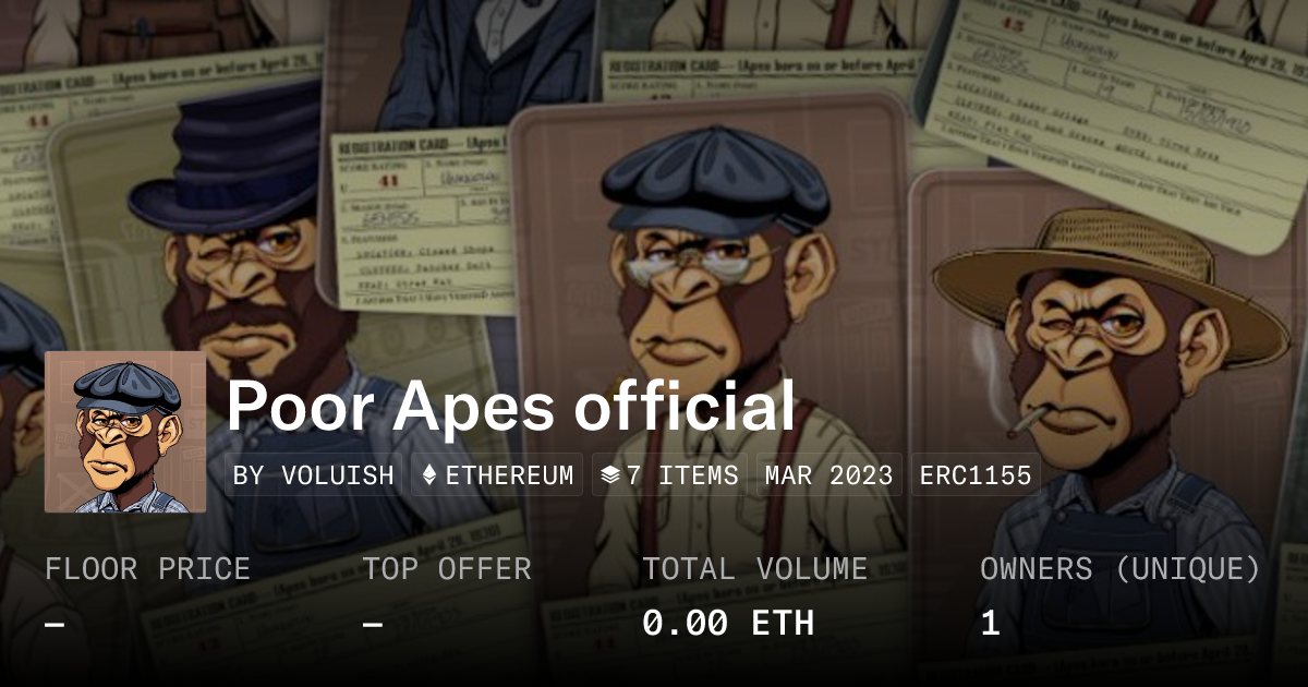 Poor Apes official - Collection | OpenSea