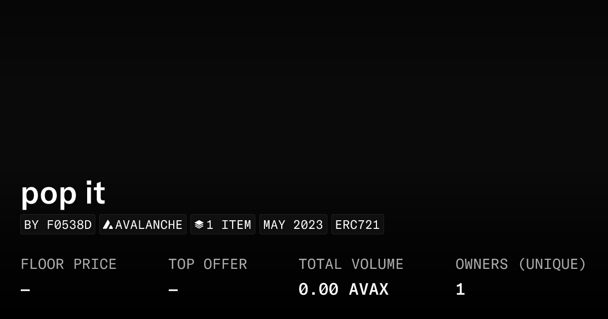 pop it - Collection | OpenSea