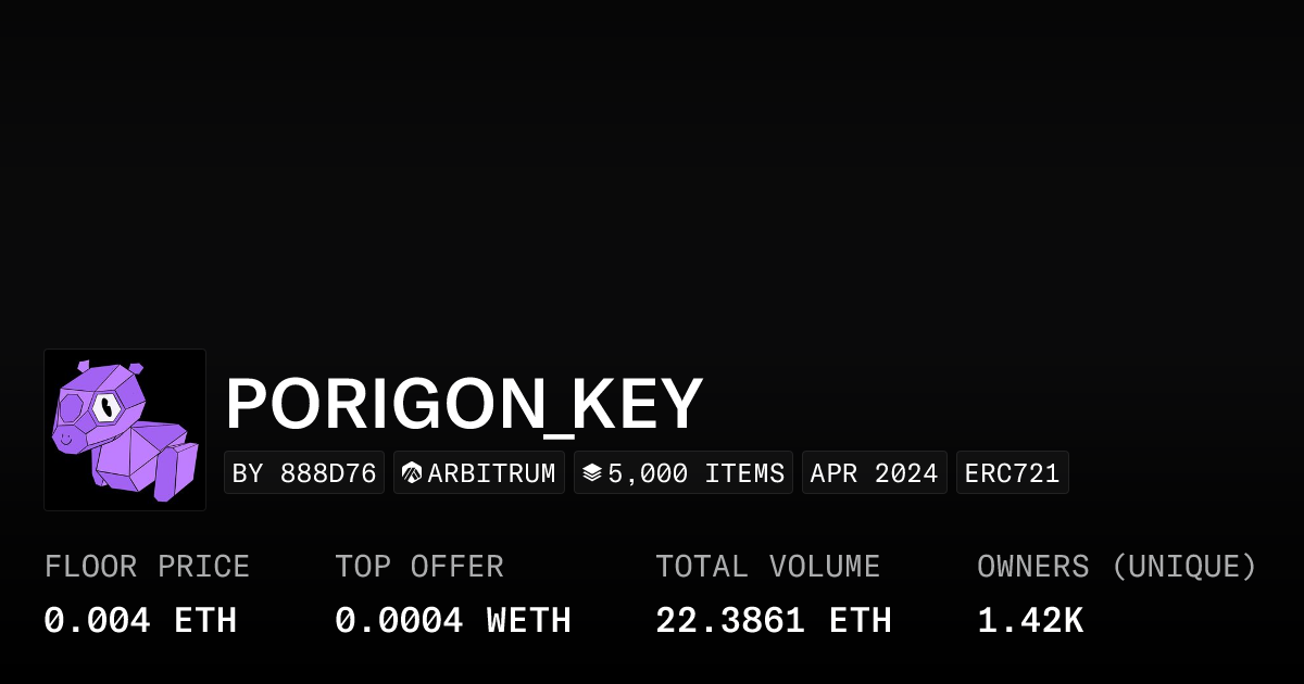 PORIGON_KEY - Collection | OpenSea