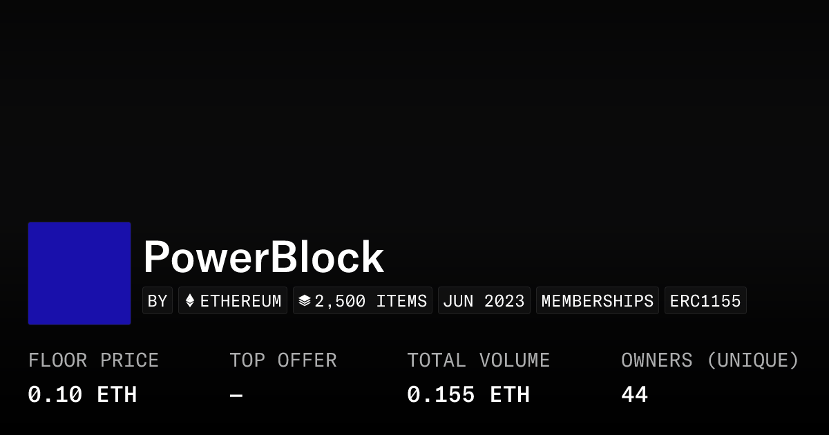 PowerBlock - Collection | OpenSea
