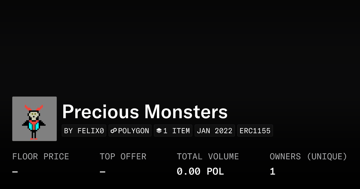 Precious Monsters - Collection | OpenSea