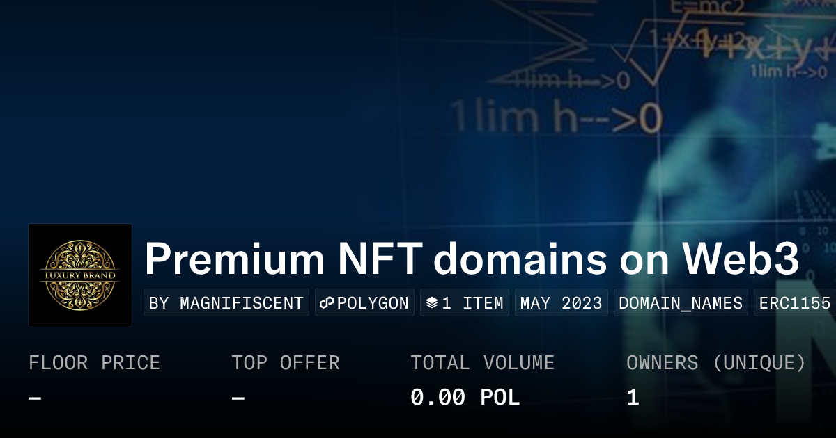 Premium NFT domains on Web3 - Collection | OpenSea
