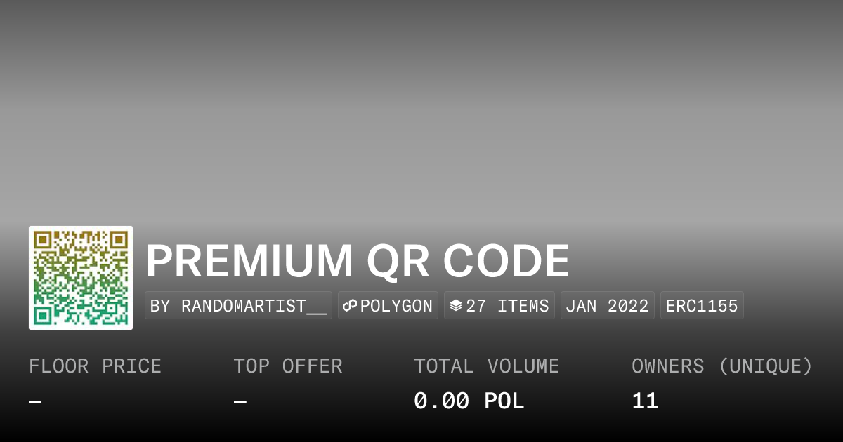 PREMIUM QR CODE - Collection | OpenSea