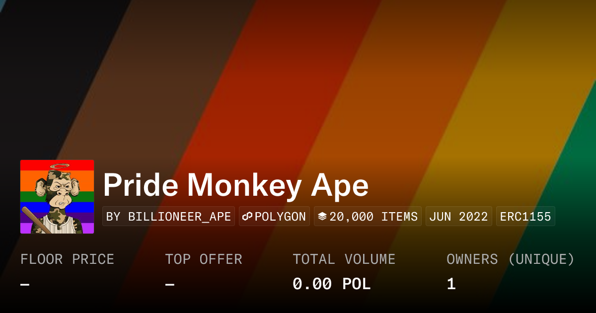 Pride Monkey Ape - Collection | OpenSea