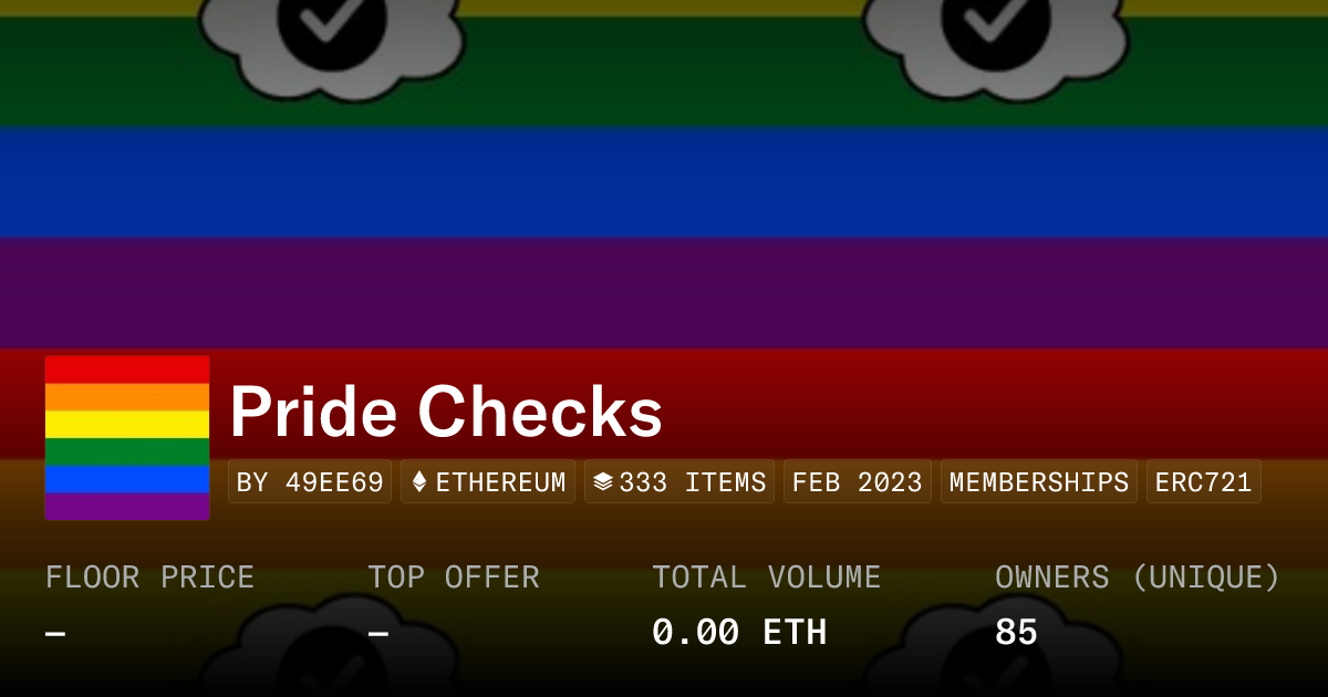 Pride Checks - Collection | OpenSea