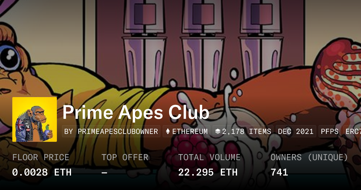 Prime Apes Club 0.0088 ETH - Collection | OpenSea