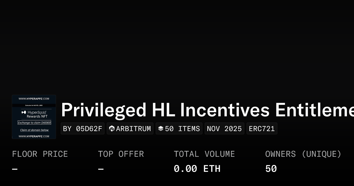 Privileged HL Incentives Entitlement - Collection | OpenSea