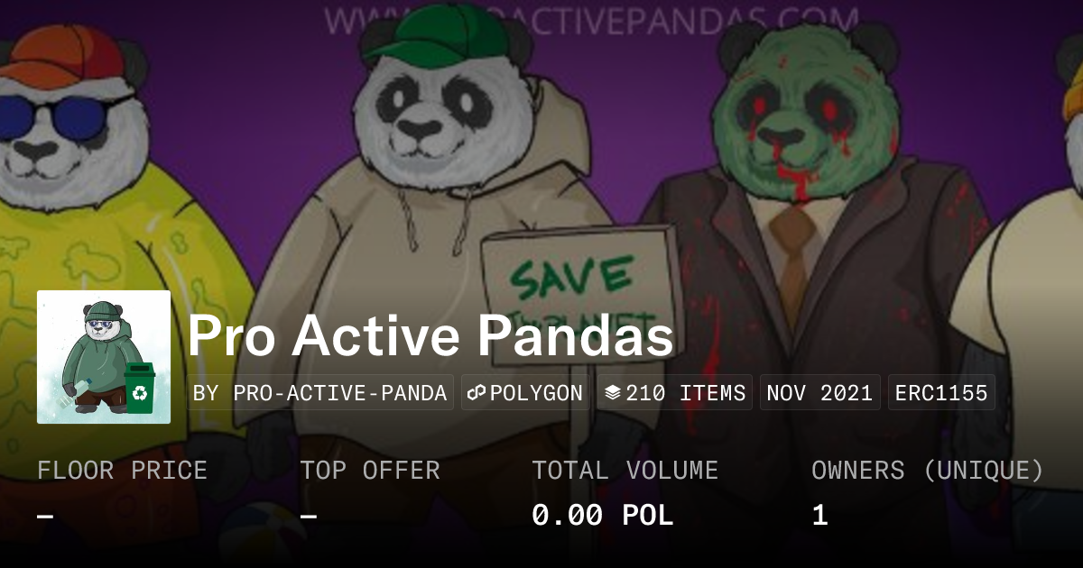 Pro Active Pandas - Collection | OpenSea
