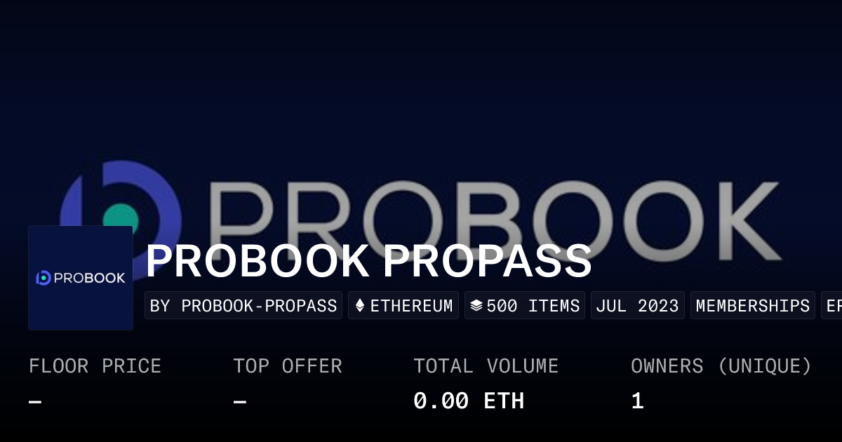 PROBOOK PROPASS - Collection | OpenSea