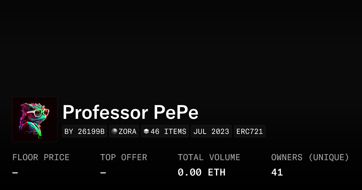Professor PePe - Collection | OpenSea