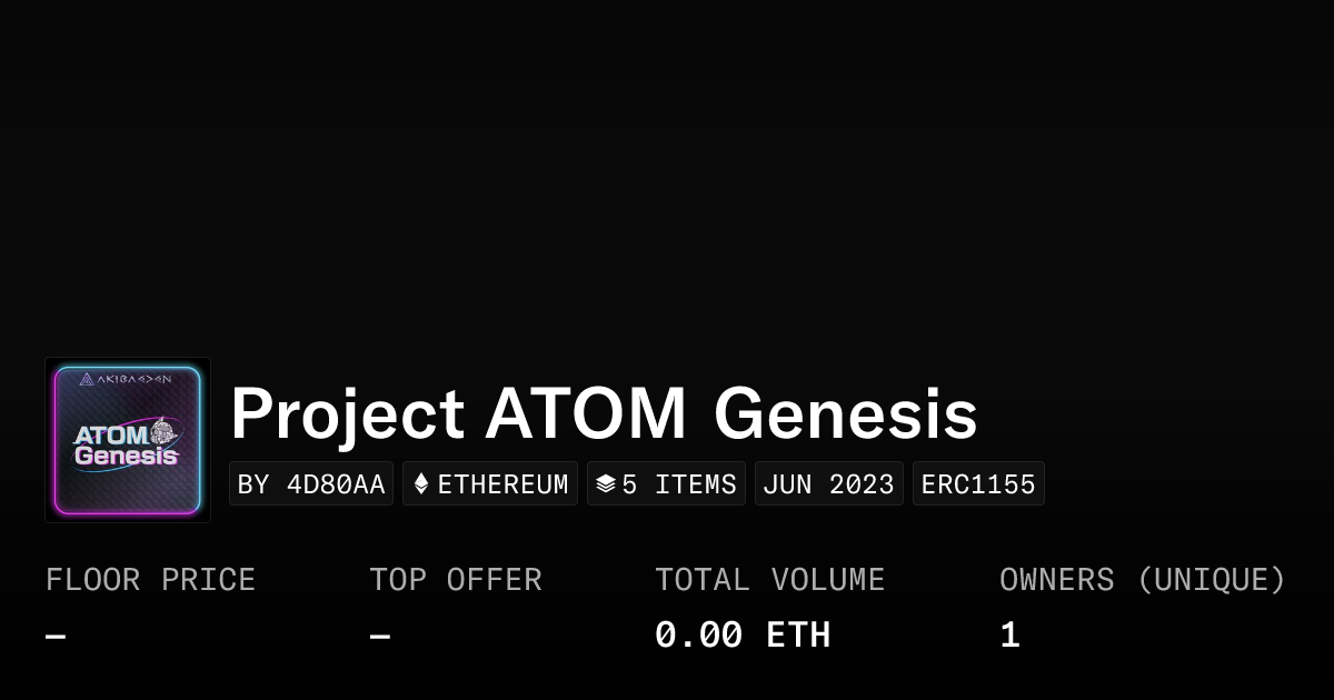 Project ATOM Genesis - Collection | OpenSea