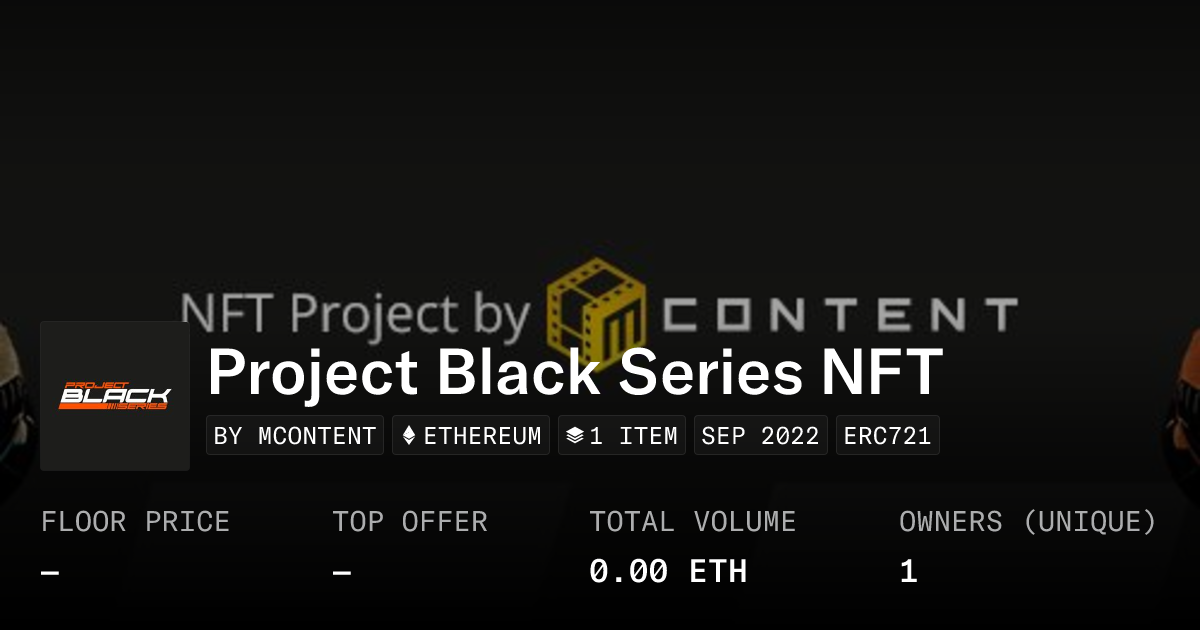 Project Black Series NFT - Collection | OpenSea