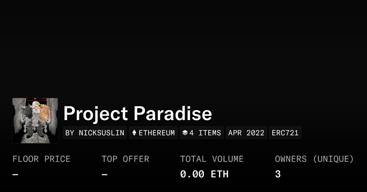 Project Paradise - Collection | OpenSea