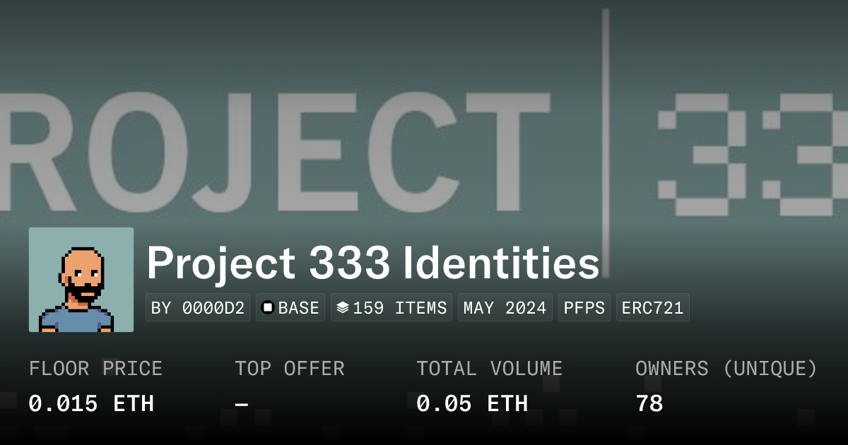 Project 333 Identities - Collection | OpenSea
