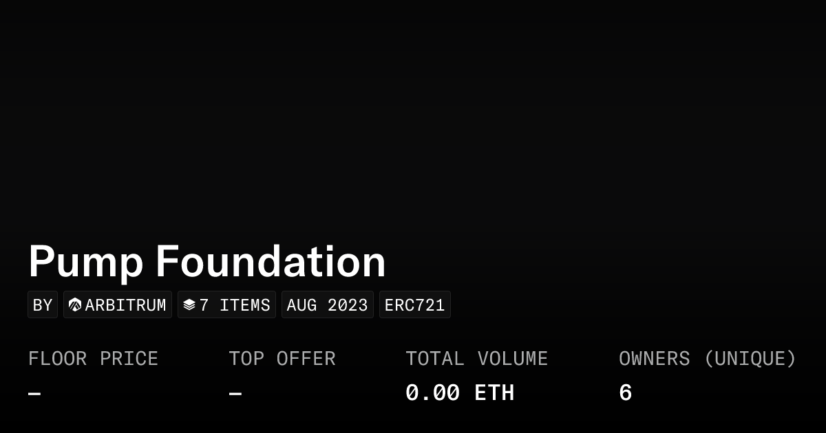 Pump Foundation - Collection | OpenSea