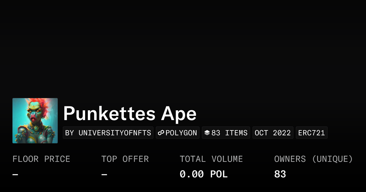 Punkettes Ape - Collection | OpenSea