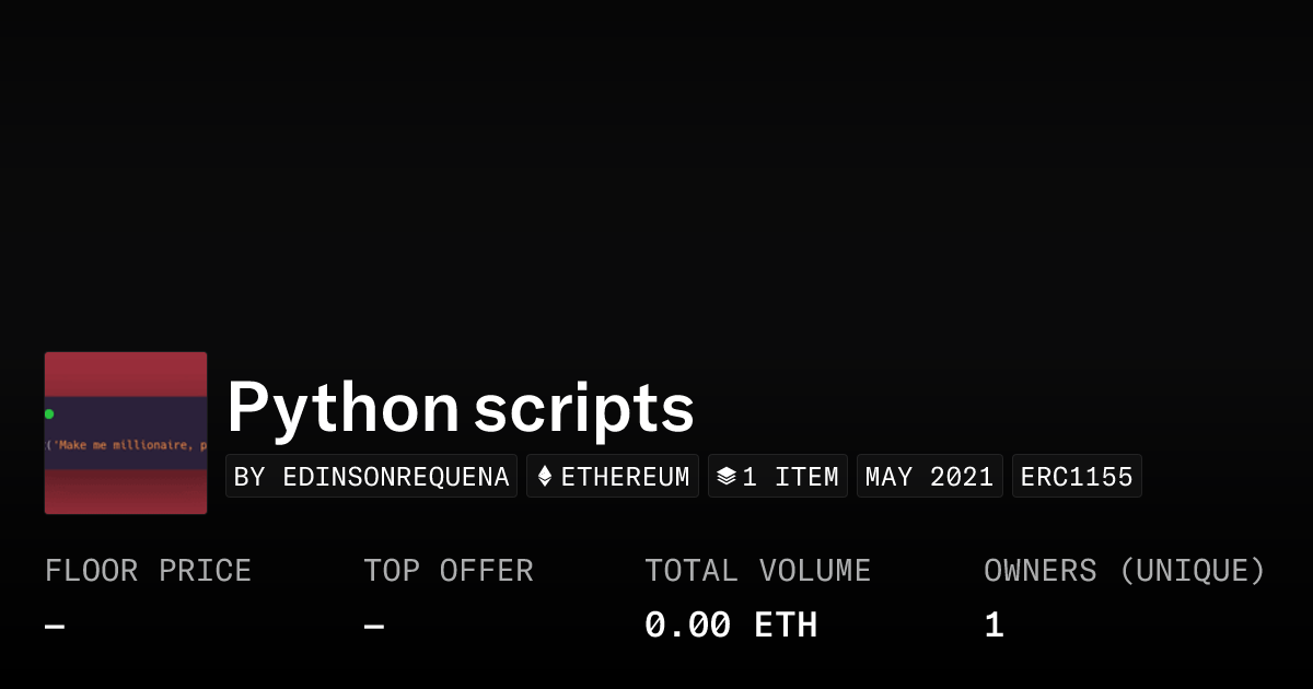 Python scripts - Collection | OpenSea