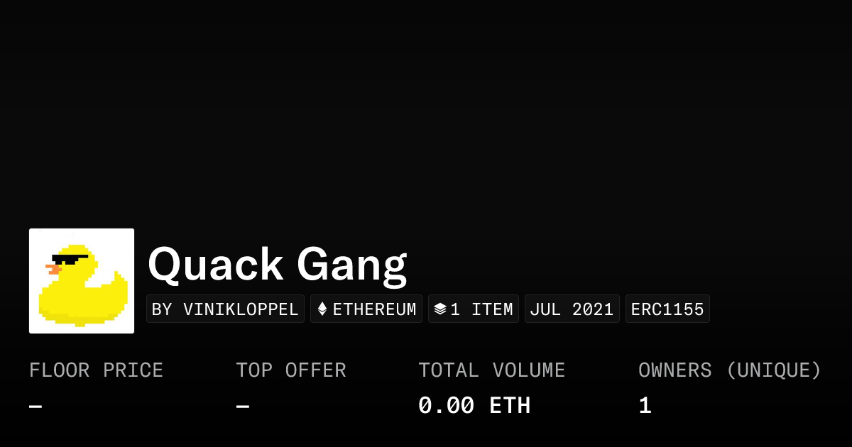 Quack Gang - Collection | OpenSea
