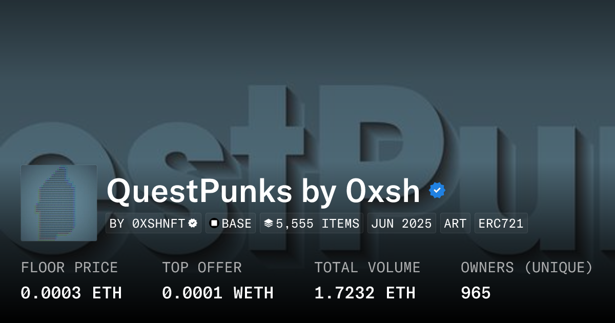 QuestPunks by 0xsh - Collection | OpenSea