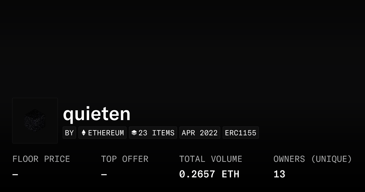 quieten - Collection | OpenSea