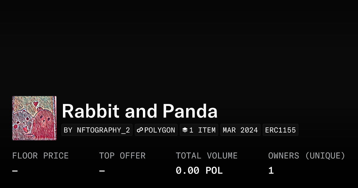 Rabbit and Panda - Collection | OpenSea